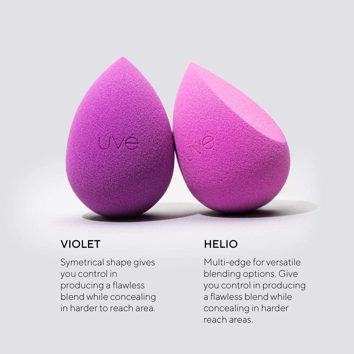 Helio Makeup Blender Sponge, Streak Free Application of Liquid, Powder & Cream Foundation, Professional Complexion Blending Tool, Cruelty Free, Vegan, Latex Free
