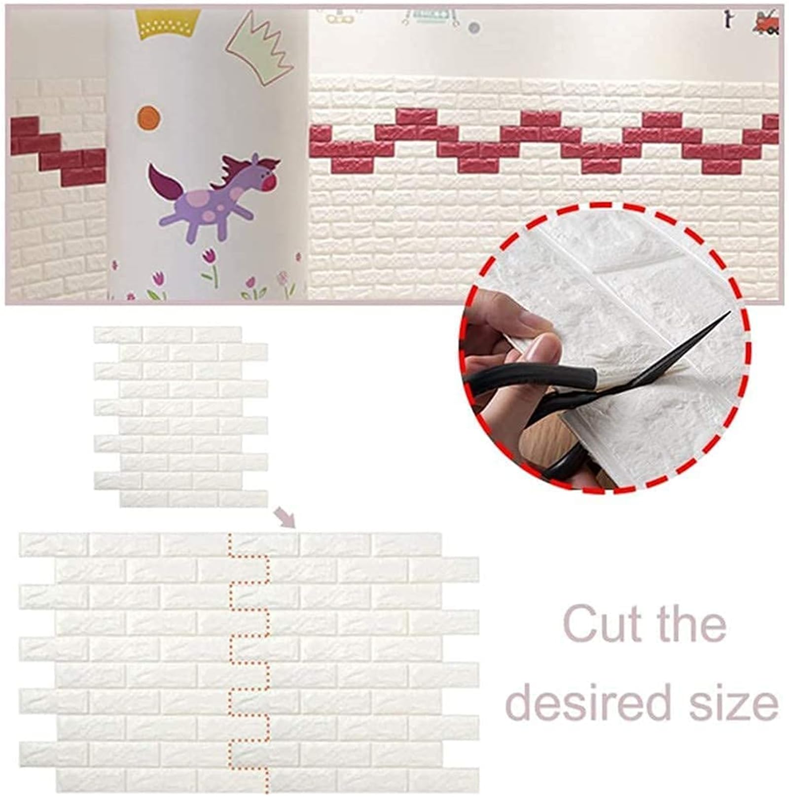 3D Wall Panels Peel and Stick - PE Foam DIY Self Adhesive, Waterproof, Perfect for Interior Wall Decor in Bedroom & Living Room (White, 20pcs 13Γ15ββ)