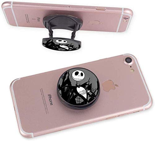 Cell Phone Finger Stand Holder, Jack Skellington Grip Foldable Phone Mount Expanding Kickstand Compatible with All Tablets and Smartphones