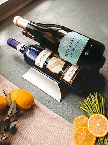 Winebars | The Tiny countertop Wine Rack That Also fits in The Refrigerator (Natural Silver)