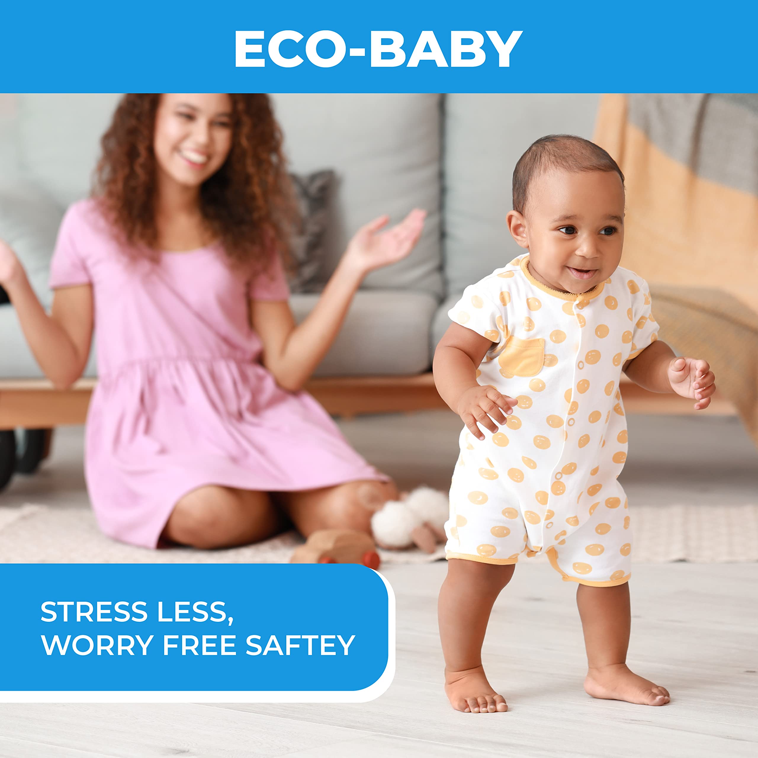 Eco-Baby Sliding Door Lock, 4 Pack Child Proof Safety Window Locks for Glass Doors