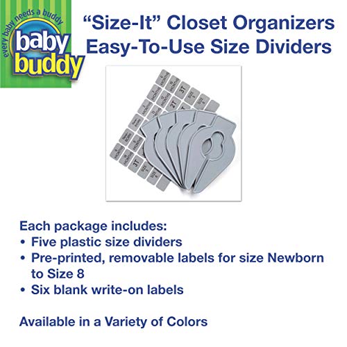 Baby Buddy Size-It Closet Organizers, Size Dividers for Nursery Organization, Pink, 5 Count