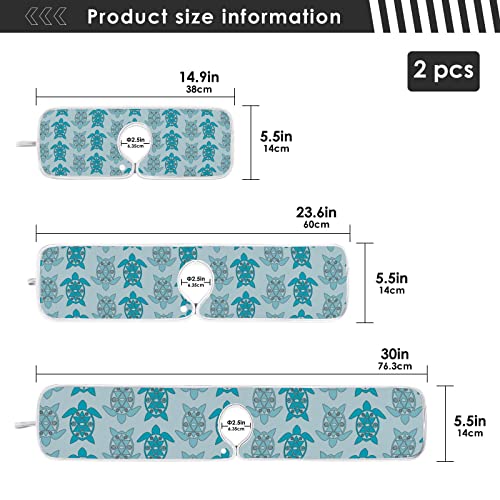 2 Pack Faucet Splash Guard for Sink,Sea Turtle Teal Seamless Washable Kitchen Faucet Absorbent Mat for Sink , Sink Mats and Protectors for Kitchen, Faucet Splash Catcher for Bar