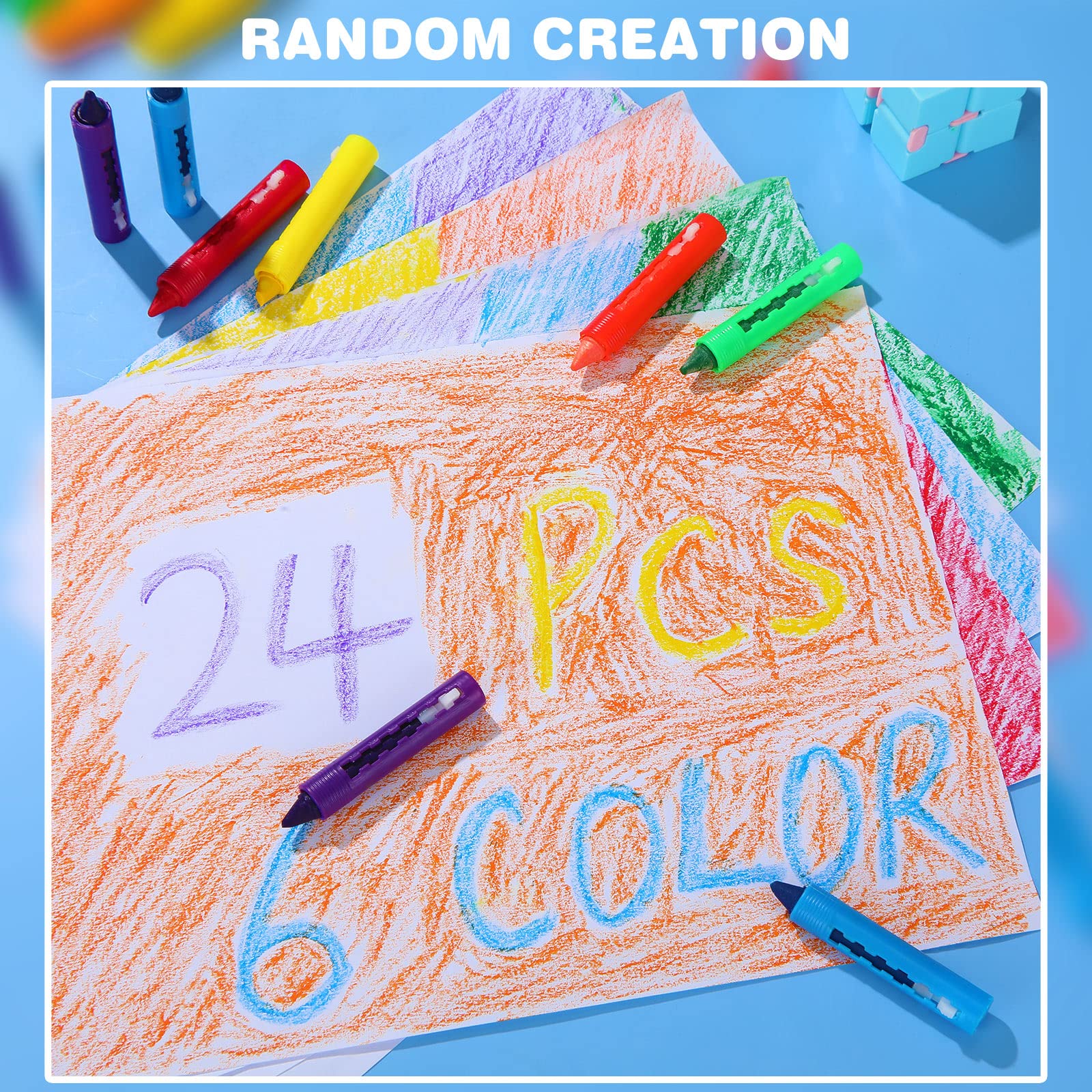 24 Pieces Bathtub Crayons Bath Crayons Washable Easy Clean Bathtime Crayons Colorful Bathtub Markers Toys Shower Crayons Bath Paint for Easter Basket