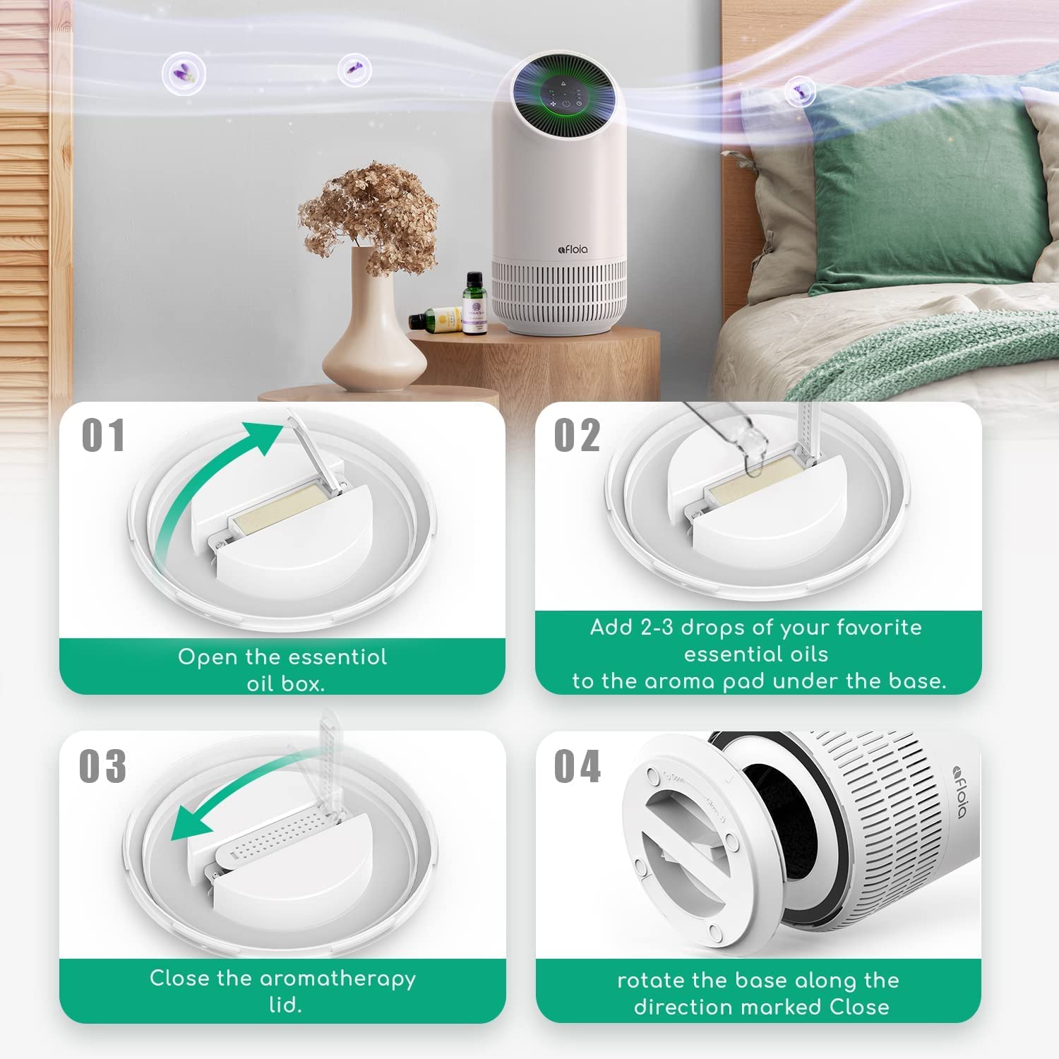 Afloia HEPA Air Purifier Original Replacement Filter + 20 PCS Sponges for Fillo With Fragrance B09M799DT4/B09M78CZYX