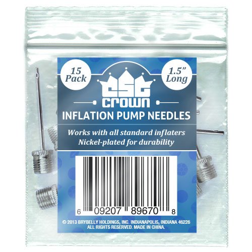 15 Piece Set of Inflation Pump Needles by Crown Sporting Goods