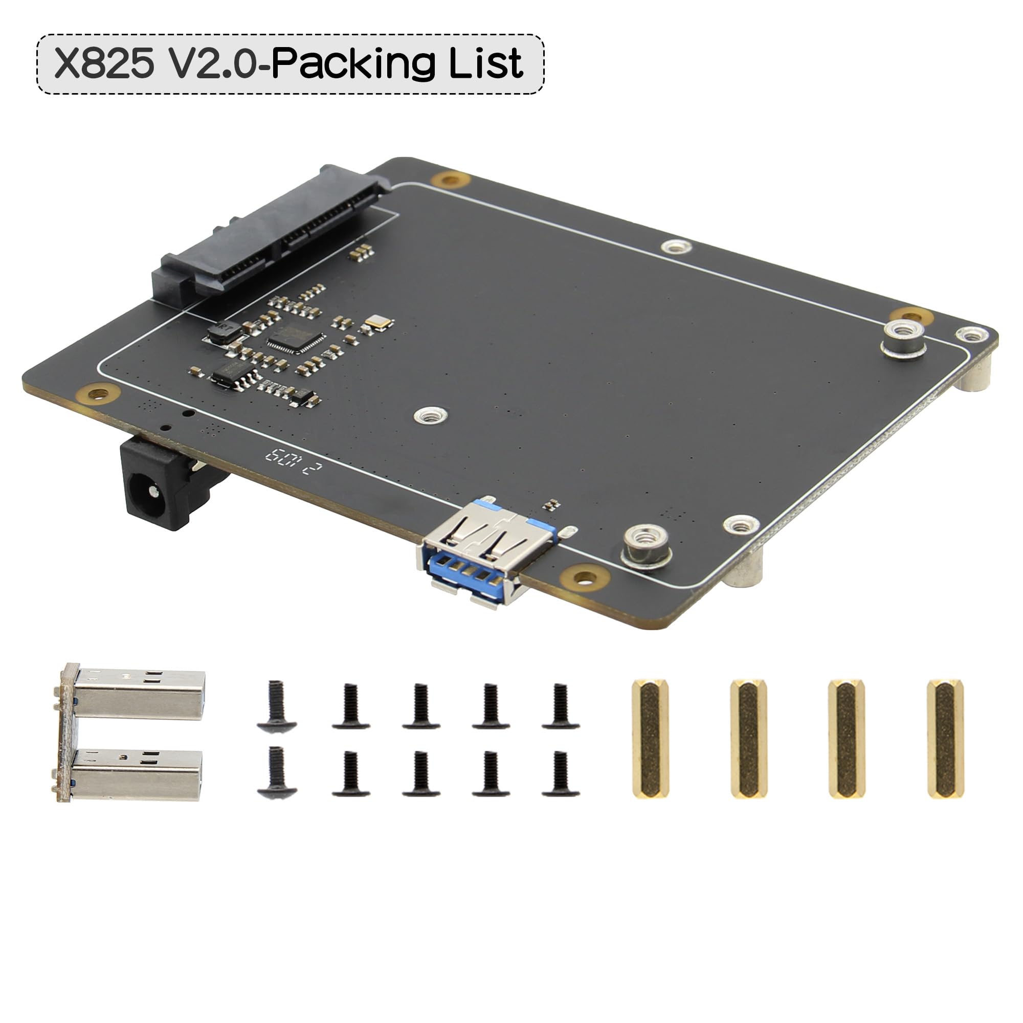 Geekworm for Raspberry Pi 4 SATA Storage, X825 V2.0 2.5 inch SATA HDD/SSD Expansion Board UASP Supported Compatible with Raspberry Pi 4 Model B 1GB/2GB/4GB/8GB Only(Not Include Raspberry Pi)