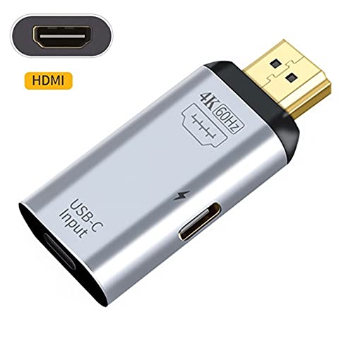 NFHK USB-C Type C Female Source to HDMI Sink HDTV & PD Power Adapter 4K 60hz 1080p for Phone & Laptop