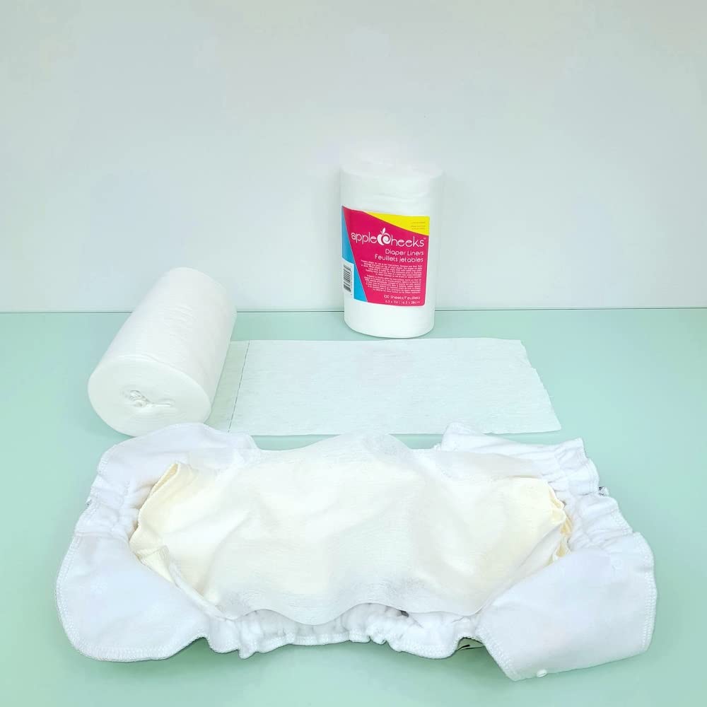 AppleCheeks Disposable, Flushable Diaper Liners, 100 Count, Unisex