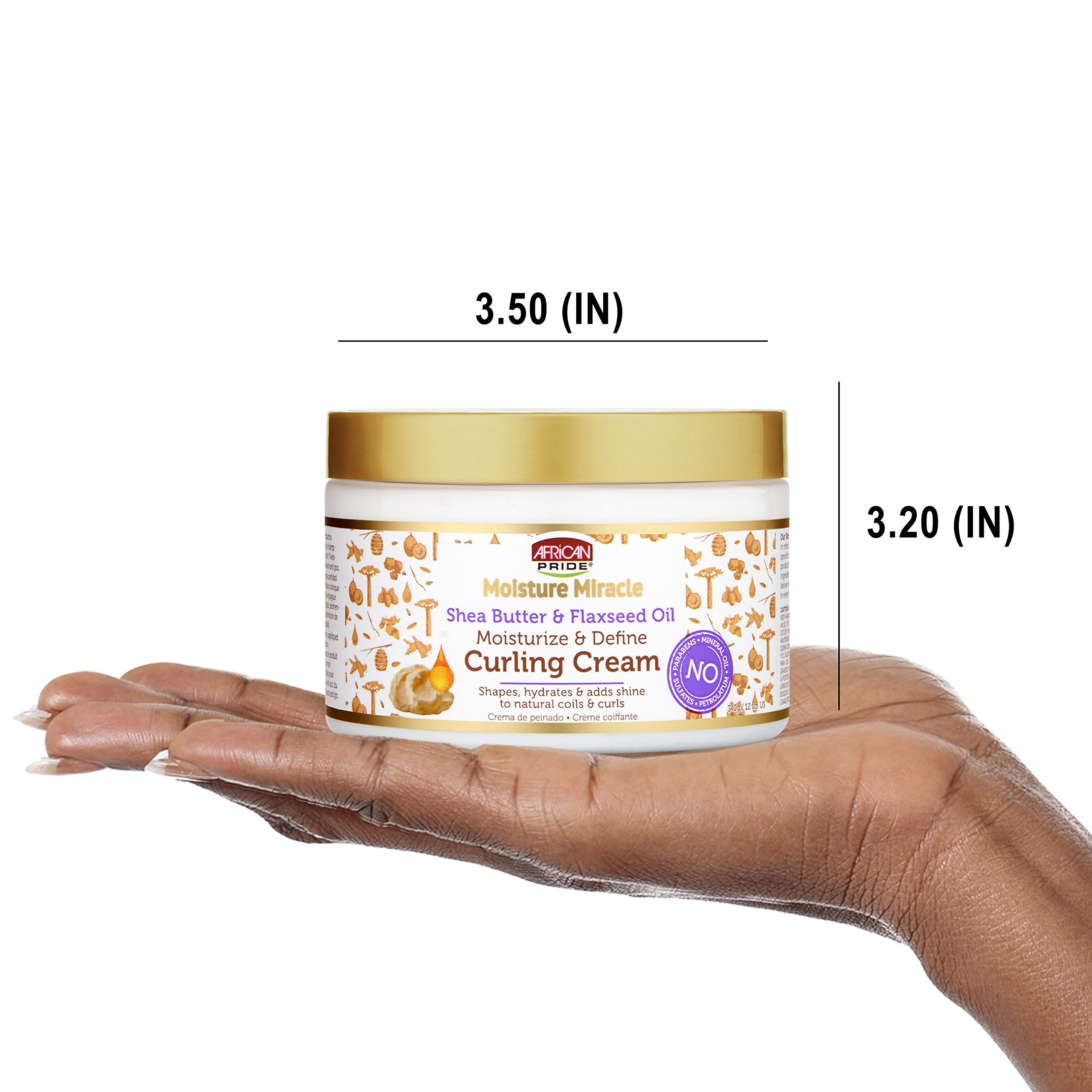 African Pride Moisture Miracle Curl Cream, Hydrate & Strengthen 12oz (Pack of 3)