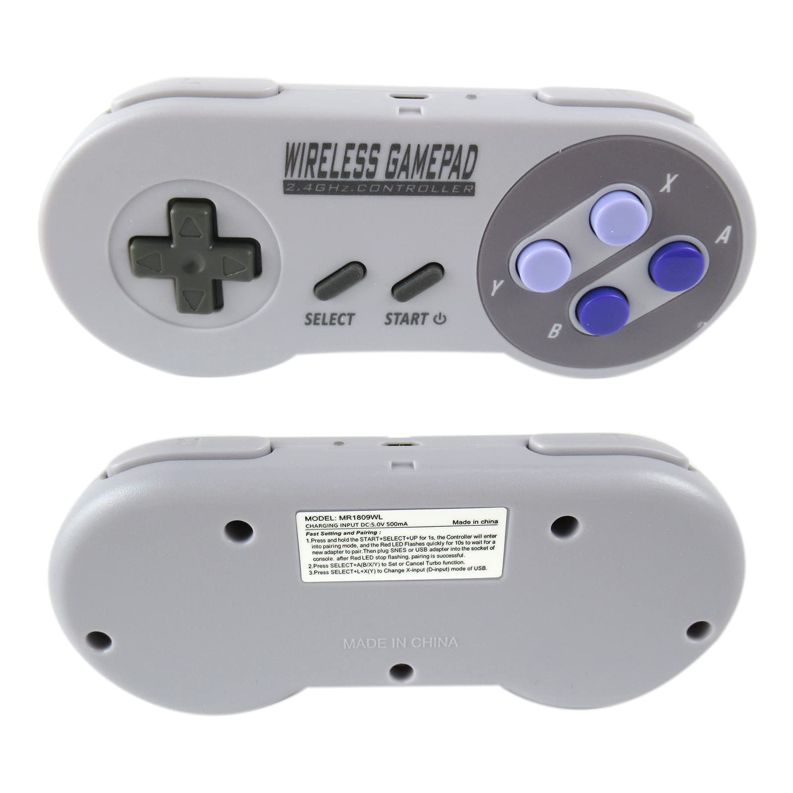 2 Pack 2.4GHz Wireless Controller Compatible for NES Classic Edition, Gamepad Controller with USB Receiver for Switch, Windows, iOS, Liunx, Android Device