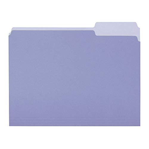 Amazon Basics File Folders, Letter Size, 1/3 Cut Tab, Lavender, 36-Pack