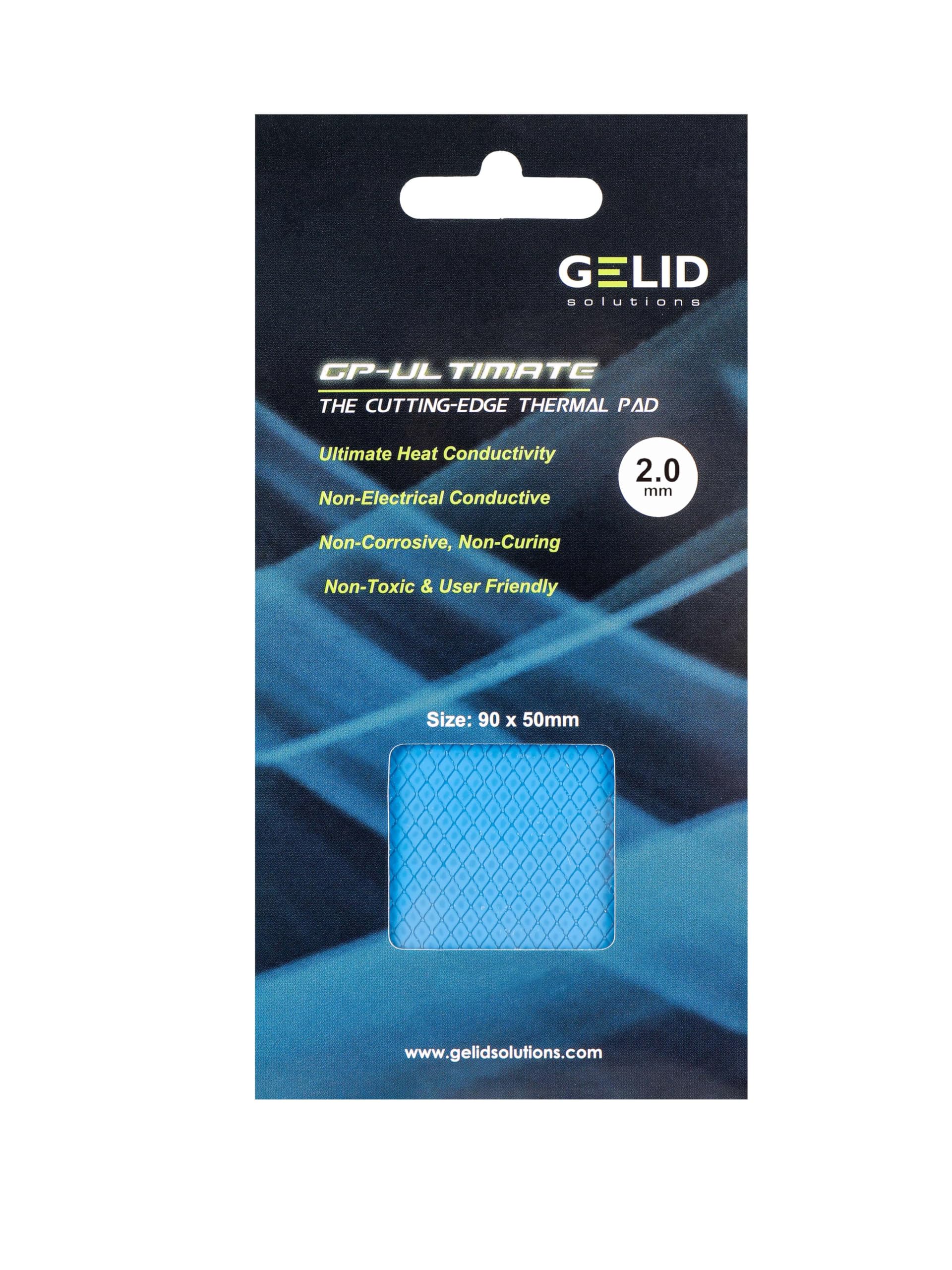 Gelid Solutions GP-Ultimate 15W- Thermal Pad 90x50x2.0mm. Excellent Heat Conduction, Ideal Gap Filler. Easy Installation.