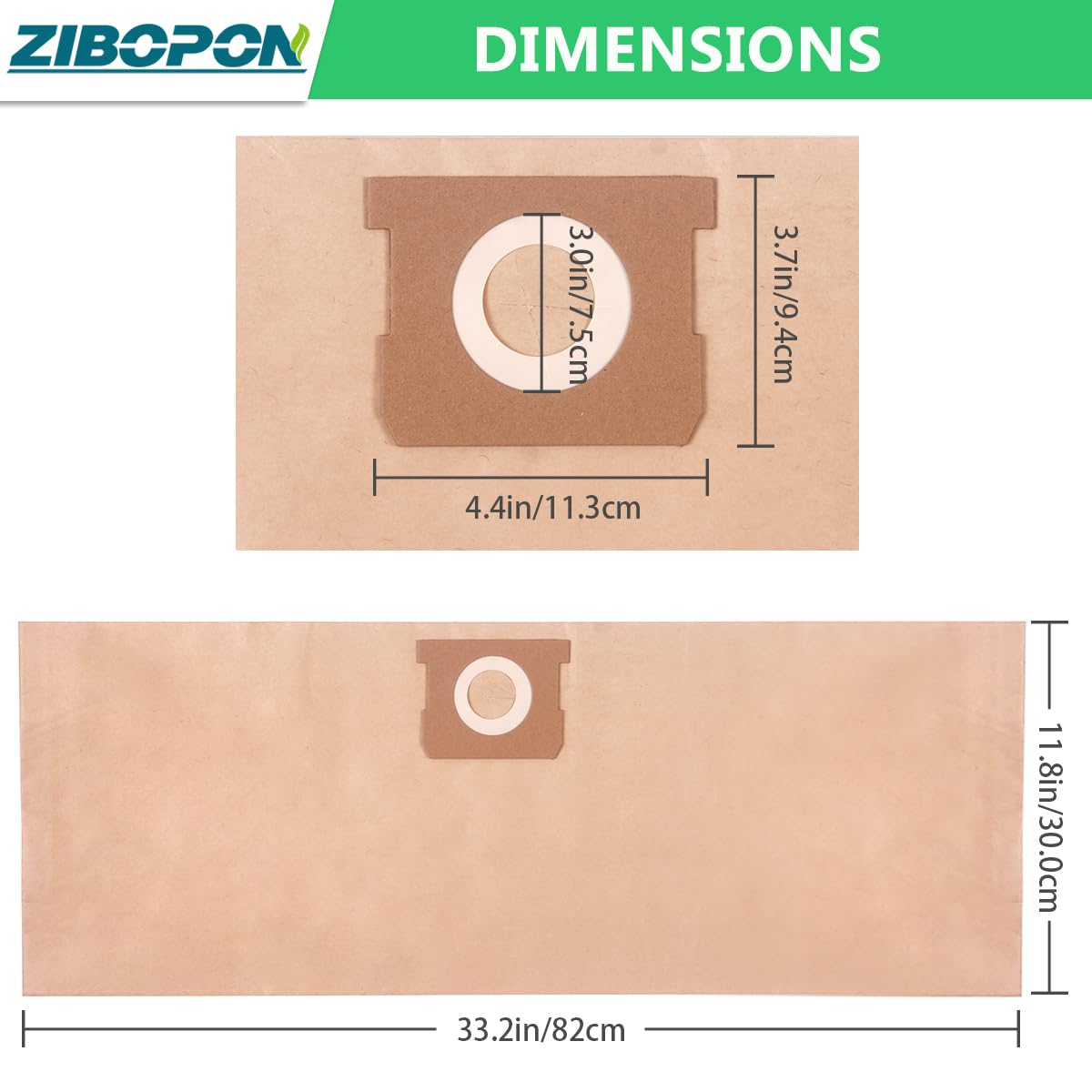 19-3100 Disposable Filter Bag Replacement for Stanley 5-8 Gallon Wet/Dry Vacuums, Dust Collection Vacuum Bags, 8 Pack