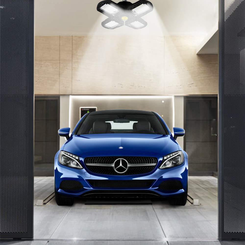 150W Garage Lights,LED Garage Lights-15000LM 6500K Deformable Garage Ceiling Light with 4 Adjustable Panels,LED Shop Light, Triple Glow Light for Garage, Warehouse,WorkshopâŚ
