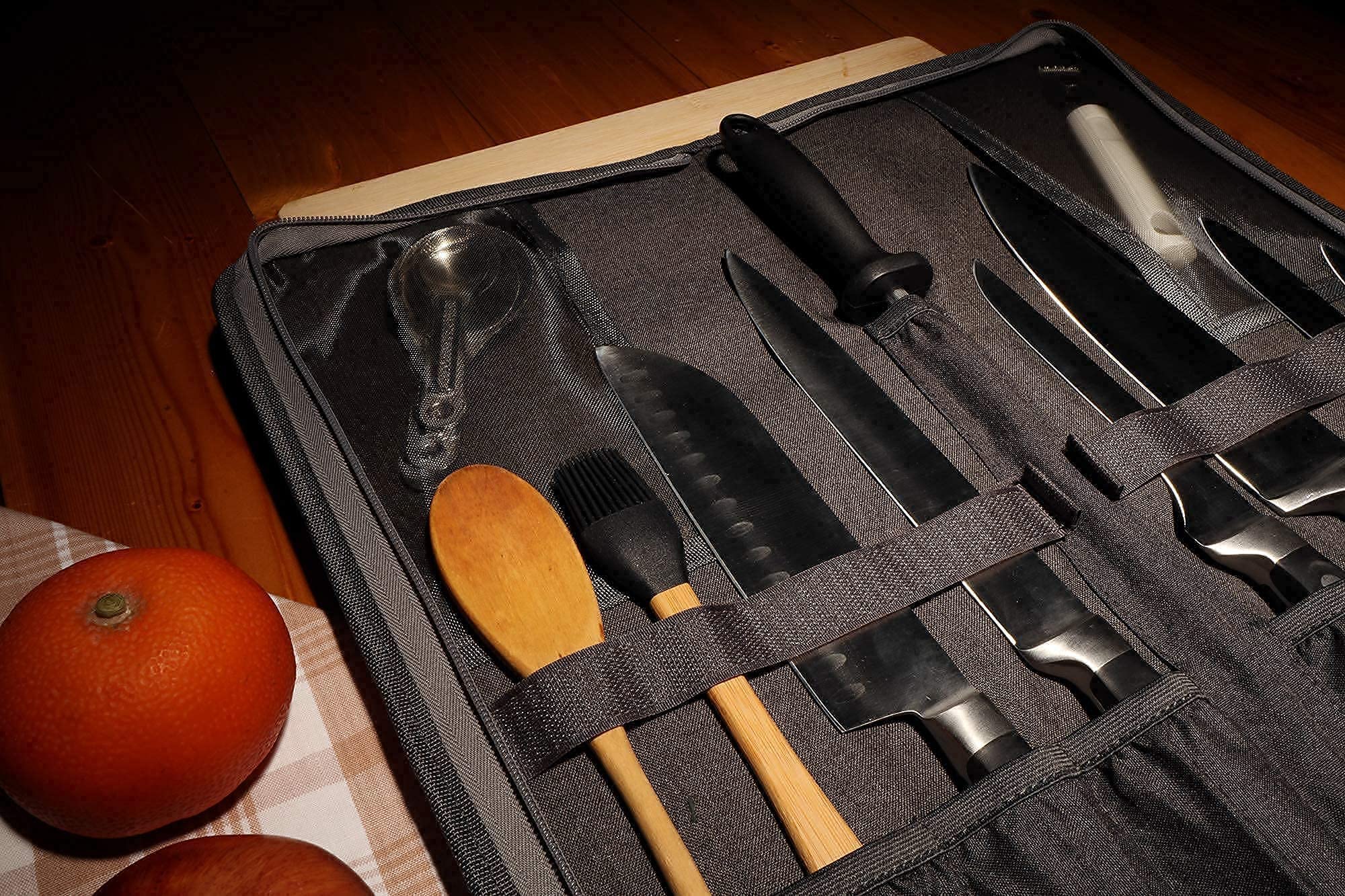 Chef Sac Chef Knife Folder Case Organizer Bag with 2-Pack Knife Guards (8.5") Included