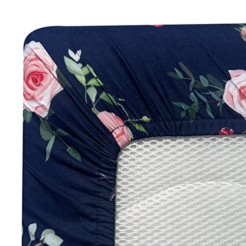 AMROSE 3 Pack Heavenly Soft Crib Sheets for Baby Girls, 28'' X 52'' Fitted Crib Sheets for Crib and Toddler Mattress Pad, Silk Touch Gentle Breathable Microfiber, Floral & Butterfly