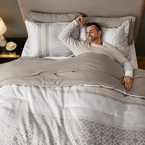 Bedsure Full Bedding Set - 7 Pieces Hotel Style Gold Full Bed in a Bag Comforter Set with Sheets, Soft Textured Full Bedding Comforter Set, Luxurious Bedding Set