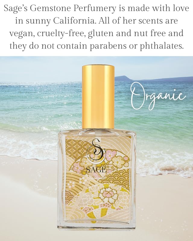 Diamond Organic Perfume Spray by Sage- 2 oz, Vegan & Cruelty-Free, Subtle Scent, Sandalwood, White Amber, Musk