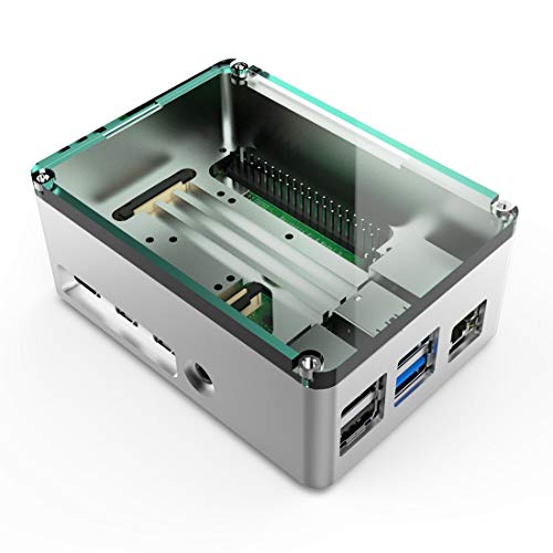 anidees Aluminum Heat Sinks fanless Pi Case with Silicone Thermal Pad for Raspberry Pi 4 Model B Silver (AI-PI4-SG-PRO)