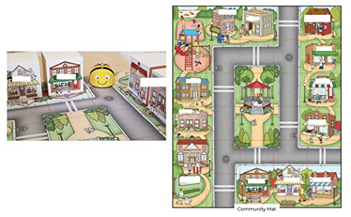 Bee-Bot & Blue-Bot Community Mat - 3D Community Construction Kit - Experiential Learning for Kids - Learn Coding & Geographical Skills - for 3 Years and Above Children - Perfect Teaching Tool