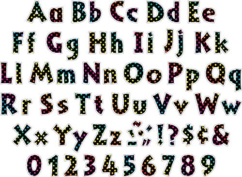 Barker Creek 4" Letter Pop-Outs 2-Pack, Over The Rainbow, Jazz Up Your Bulletin Boards with These Colorful Letters, 510 Upper and Lowercase Letters, Numbers & Punctuation Marks, 4" (3636)
