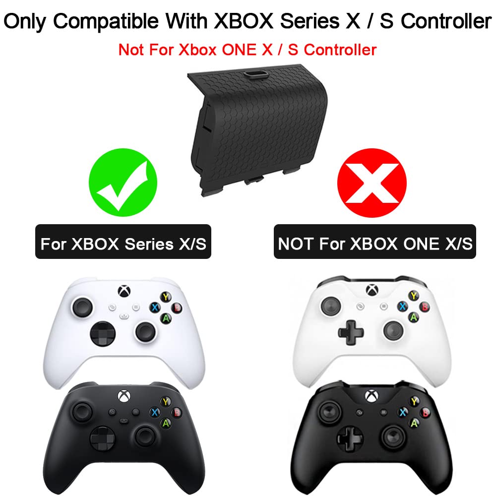 2 Pack Rechargeable Battery Pack for Xbox Series X/S Controller, 800mAh Battery Charge Kit with LED Charge Indicator & USB C Charging Cable for Xbox Series S/X Game Controller