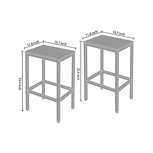 Coral Flower Set of 2 Bar Chairs, Kitchen Breakfast Bar Stools with Footrest, Industrial in Living Room, Party Room, Rustic Brown