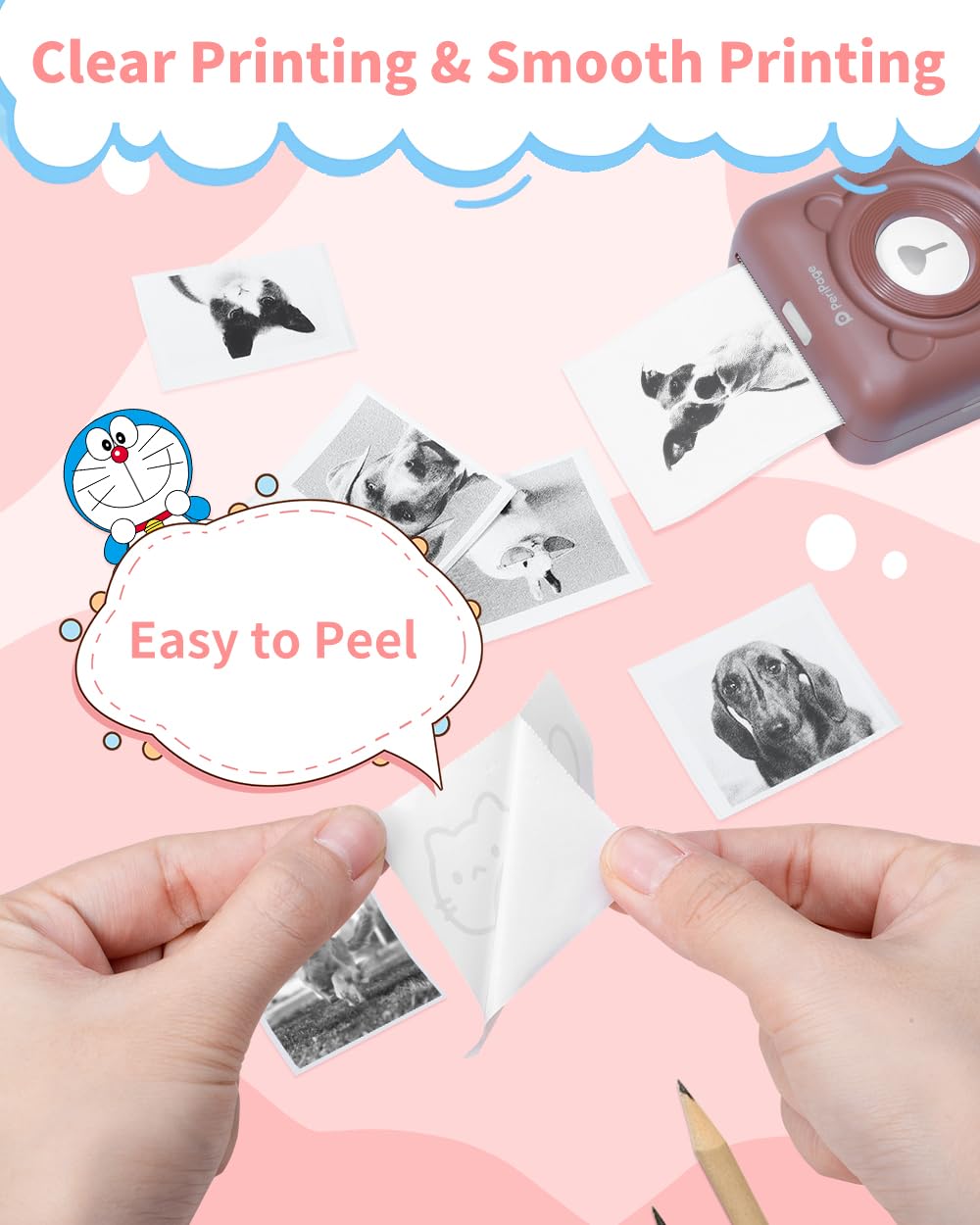 6x Mini Sticker Printer Thermal Printer Paper 57mm x 30mm for PeriPage A6 Portable Pocket Mobile Printer and Other Portable Small Label Maker, Mini Receipt Printer Thermal Paper White Self-Adhesive