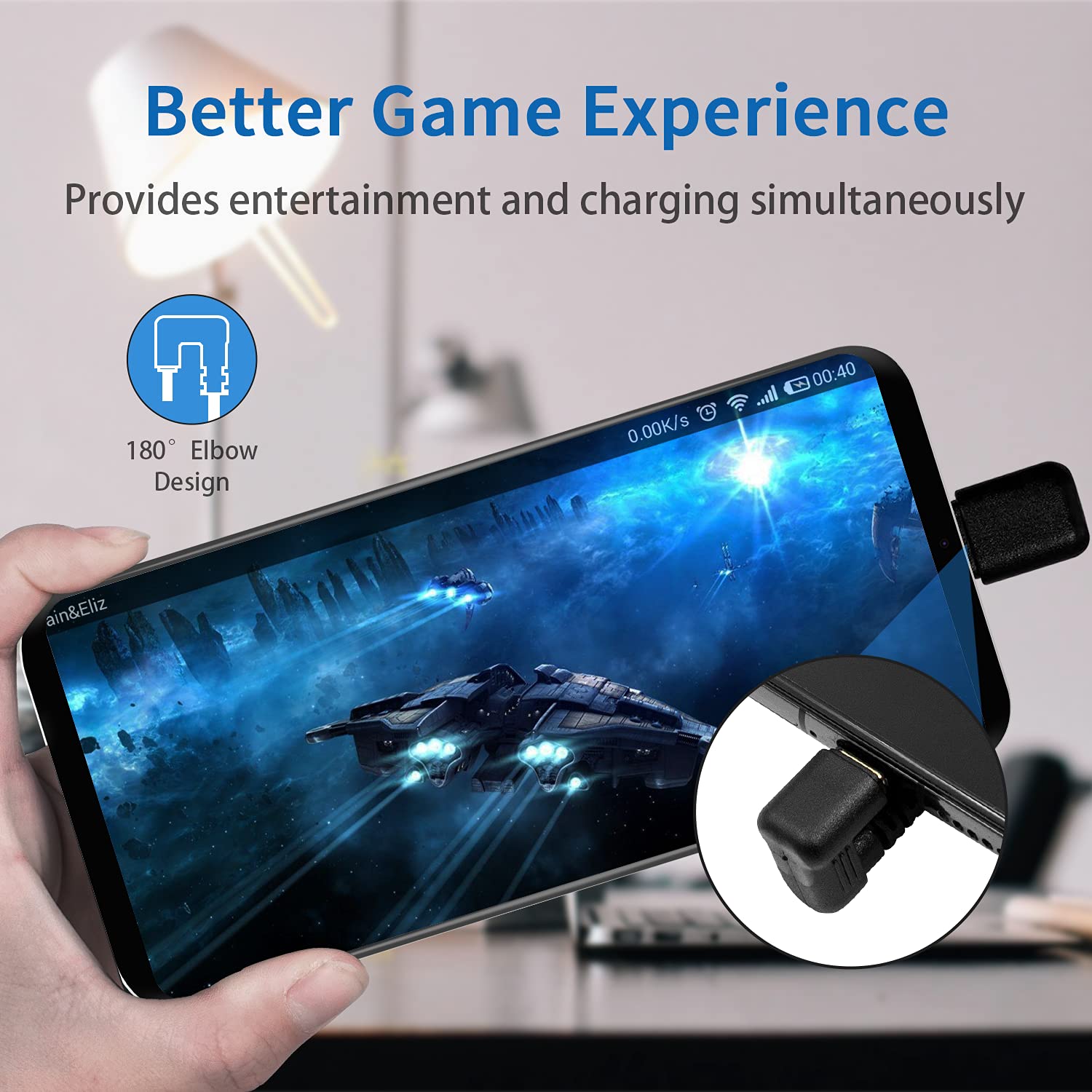 Poyiccot USB C Extension Cable Short, U Shape 180 Degree USB C Extender, 10Gbps 3A USB 3.1 Type C Male to Female Extension Cable for Smartphone, MacBook Pro & USB C Charger, 1ft/30cm