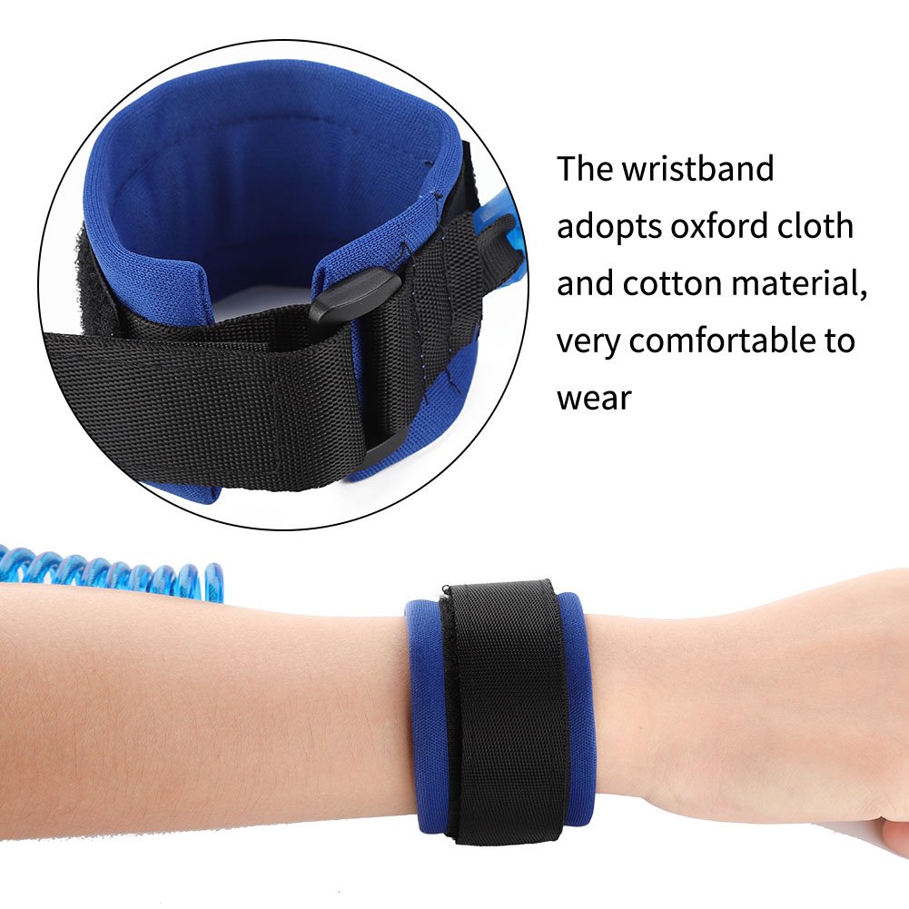 Anti Lost Wrist Link, Toddler Wrist Leash, Child Safety Wrist Leash, Anti Lost Rope Walking Harness for Kids, Maximum Length 1.5m (Blue+Orange)