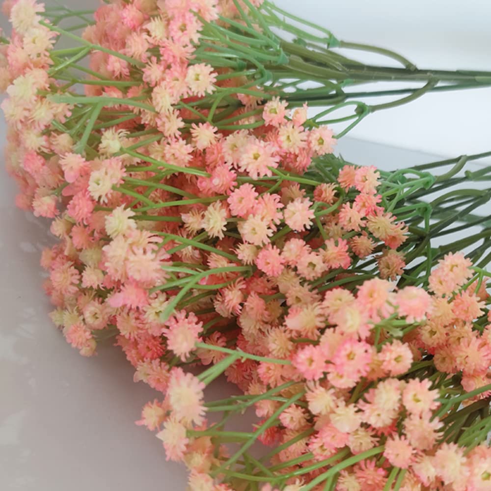 9Pcs 20.4" Babys Breath Flowers Artificial Gypsophila Bouquets Flowers for Wedding Home Garden Decoration (Pink)