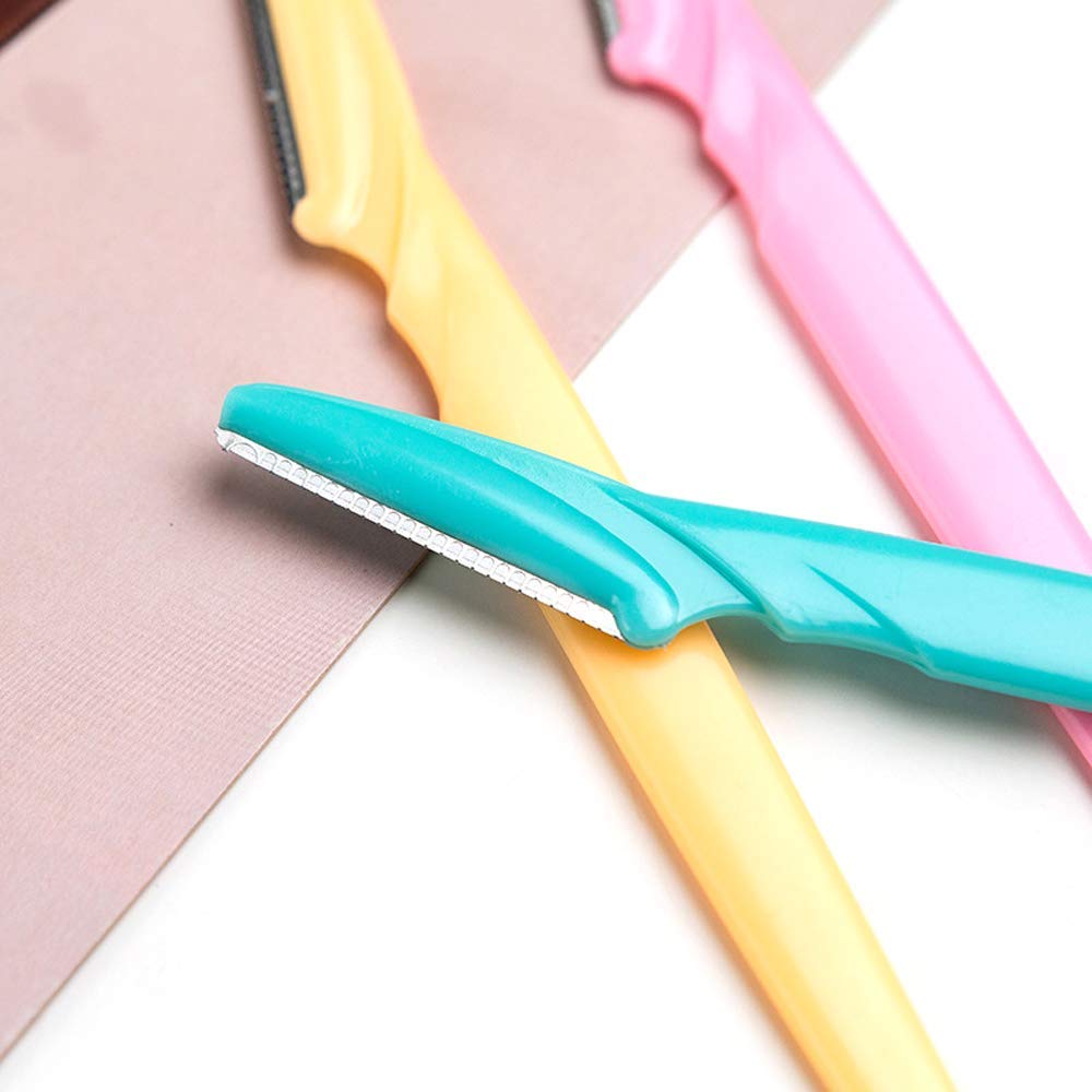 24 Pieces Eyebrow Razor Shaper Trimmer Shaver Women Men Facial Razor with Precision Cover by ACKLLR,Green Pink Yellow