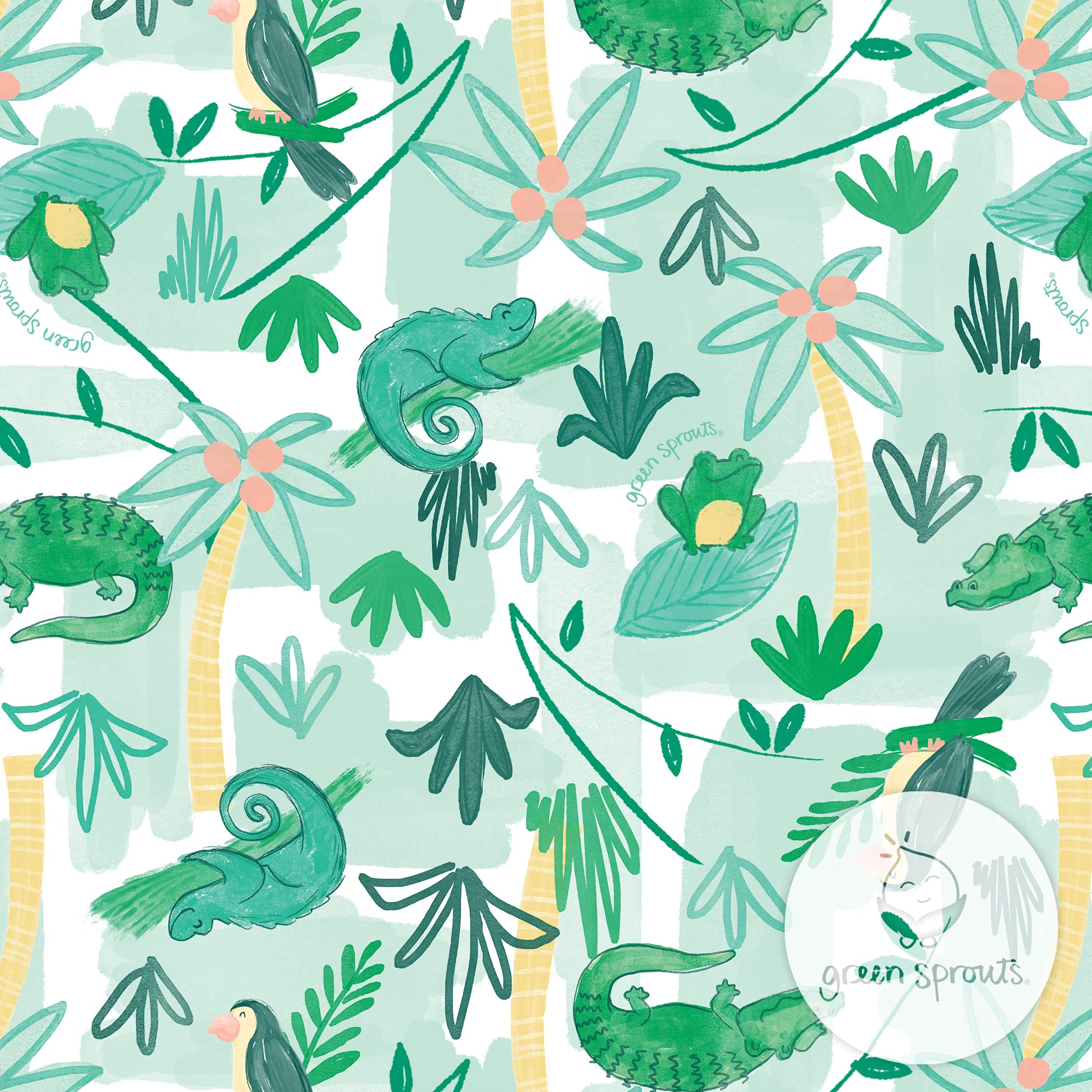 i Play Boys Reusable Absorbent Baby Swim Diapers Green Tropical Jungle 6 Months
