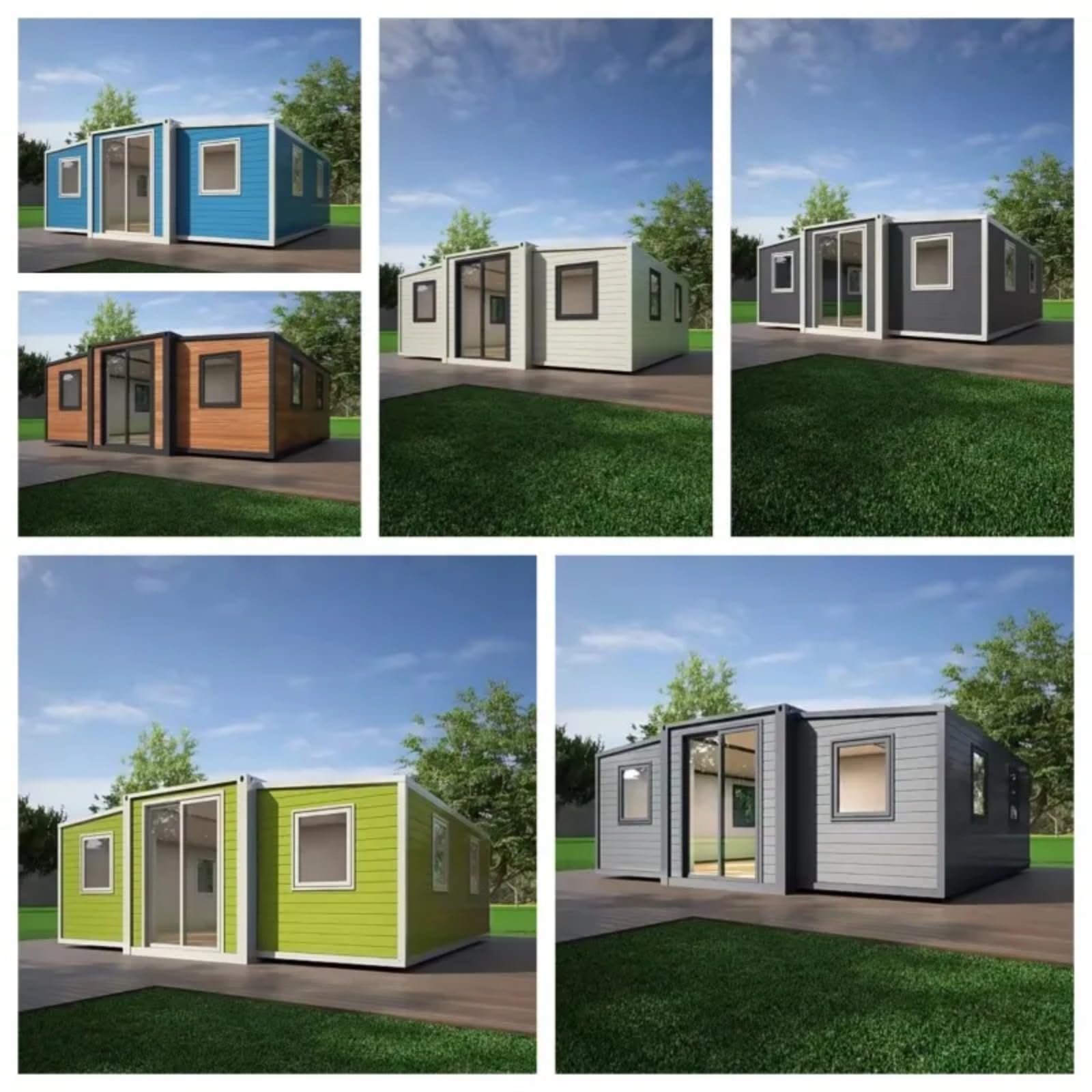 20 Ft Portable prefabricated Tiny Home 40 Ft Houses to Live in Double Wings Folding Design for Home or Office Use,Customizable 1 2 3 4 Rooms