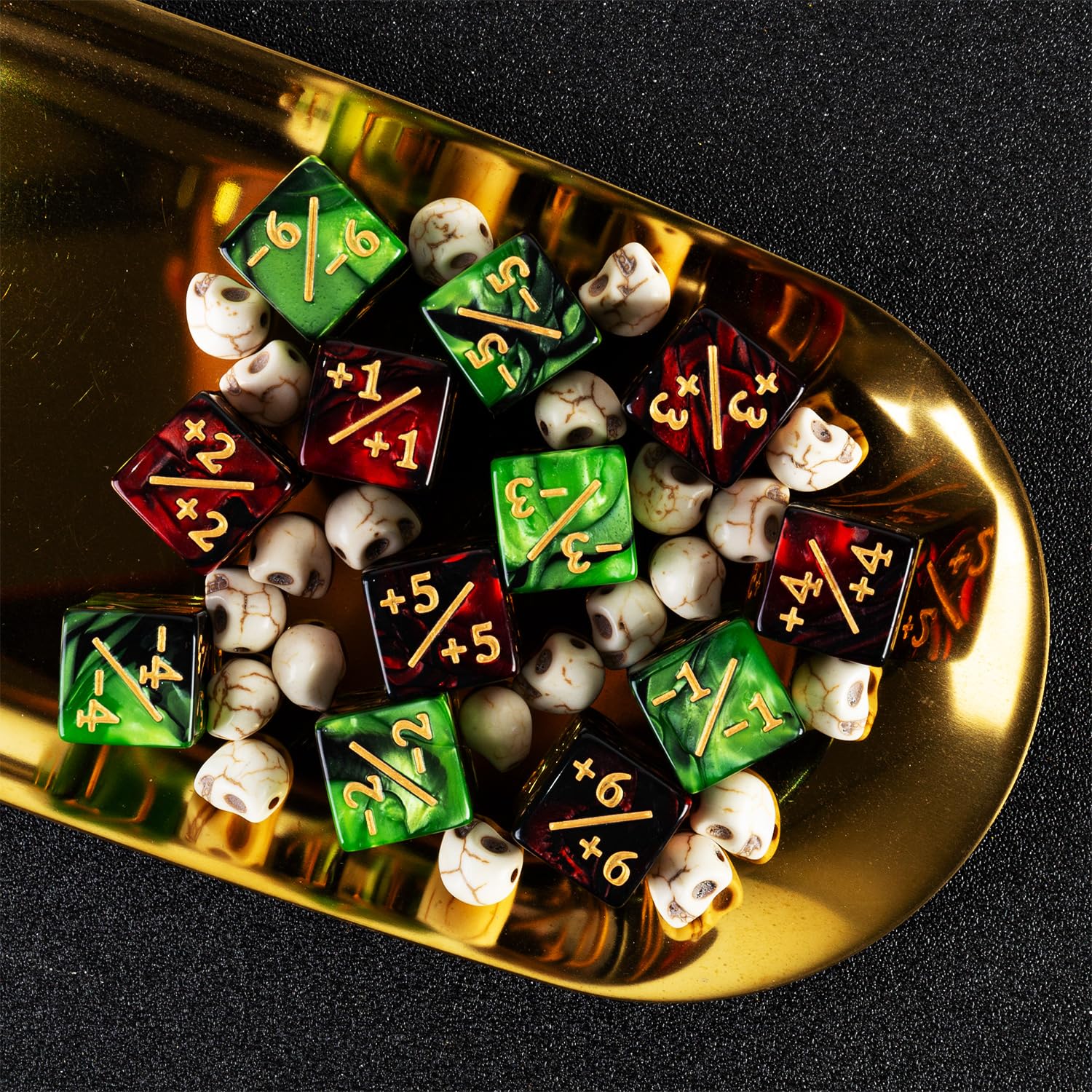 24 Pieces MTG Dice Counter Magic The Gathering Counters +1/+1 Dice Set Loyalty Life Tokens Gifts for Cards Gaming Accessories (Ruby, Emerald)