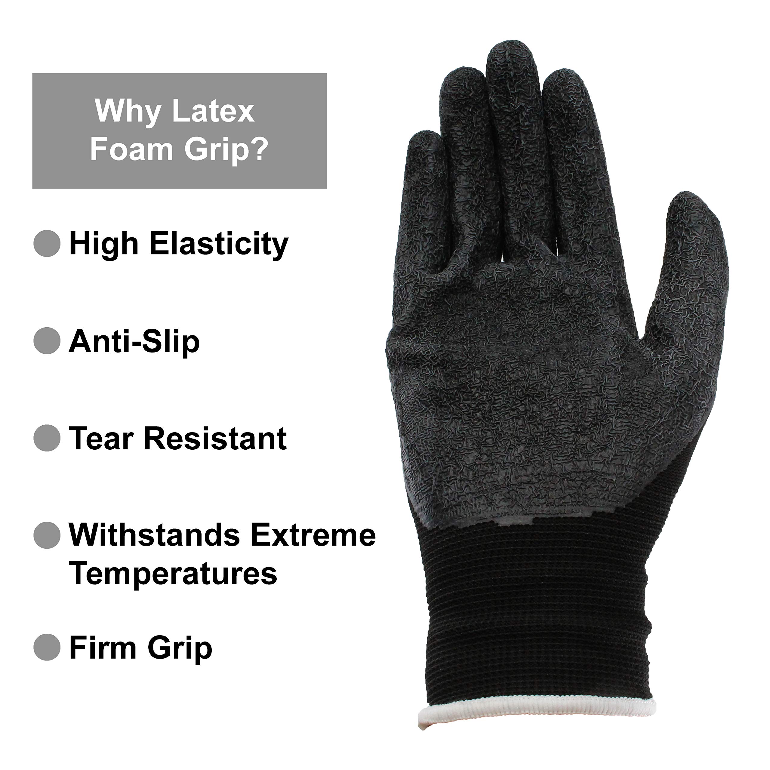 Diesel Protection Pro-Tekk Latex Foam Grip Coated Work Gloves (12 Pairs of Gloves, Size Large)