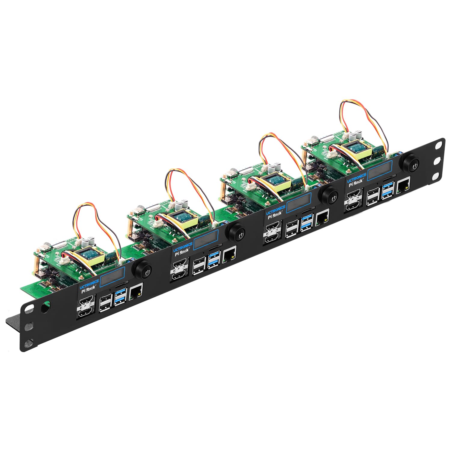 UCTRONICS for Raspberry Pi 4 Rerouting Board with POE Functionality, OLED Display, Power Switch and SD Adapter Board