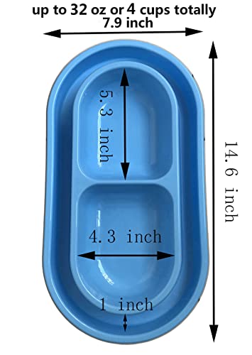 Ant Proof Cat Dog Pet Food Bowl 32 Oz Food Water Bowls Dish for Small Medium Size Dogs Cats by With You6688