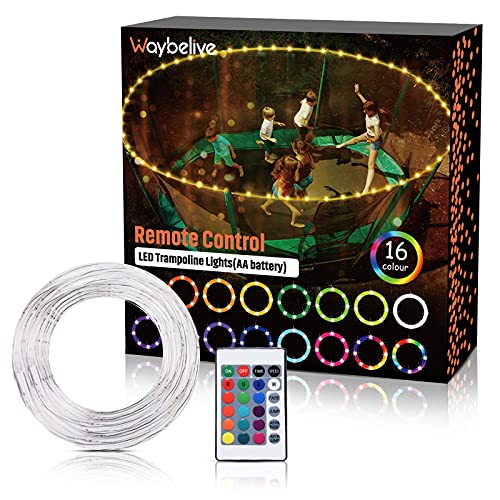 LED Trampoline Lights,Remote Control Trampoline Rim LED Light for 12Ft Trampoline, 16 Color Change by Yourself, Waterproof,Super Bright to Play at Night Outdoors, Good Gift for Kids