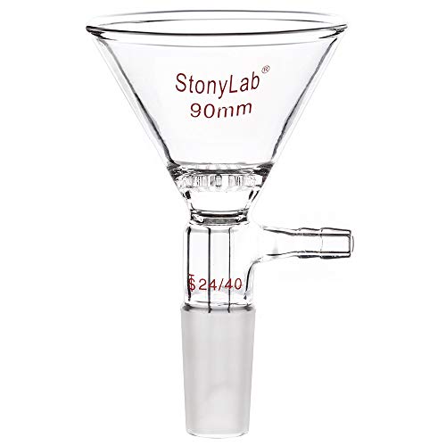 stonylab Borosilicate Glass Filter Funnel with 90mm Top Outer Dimension, 24/40 Inner Joint Glass Filtering Funnels
