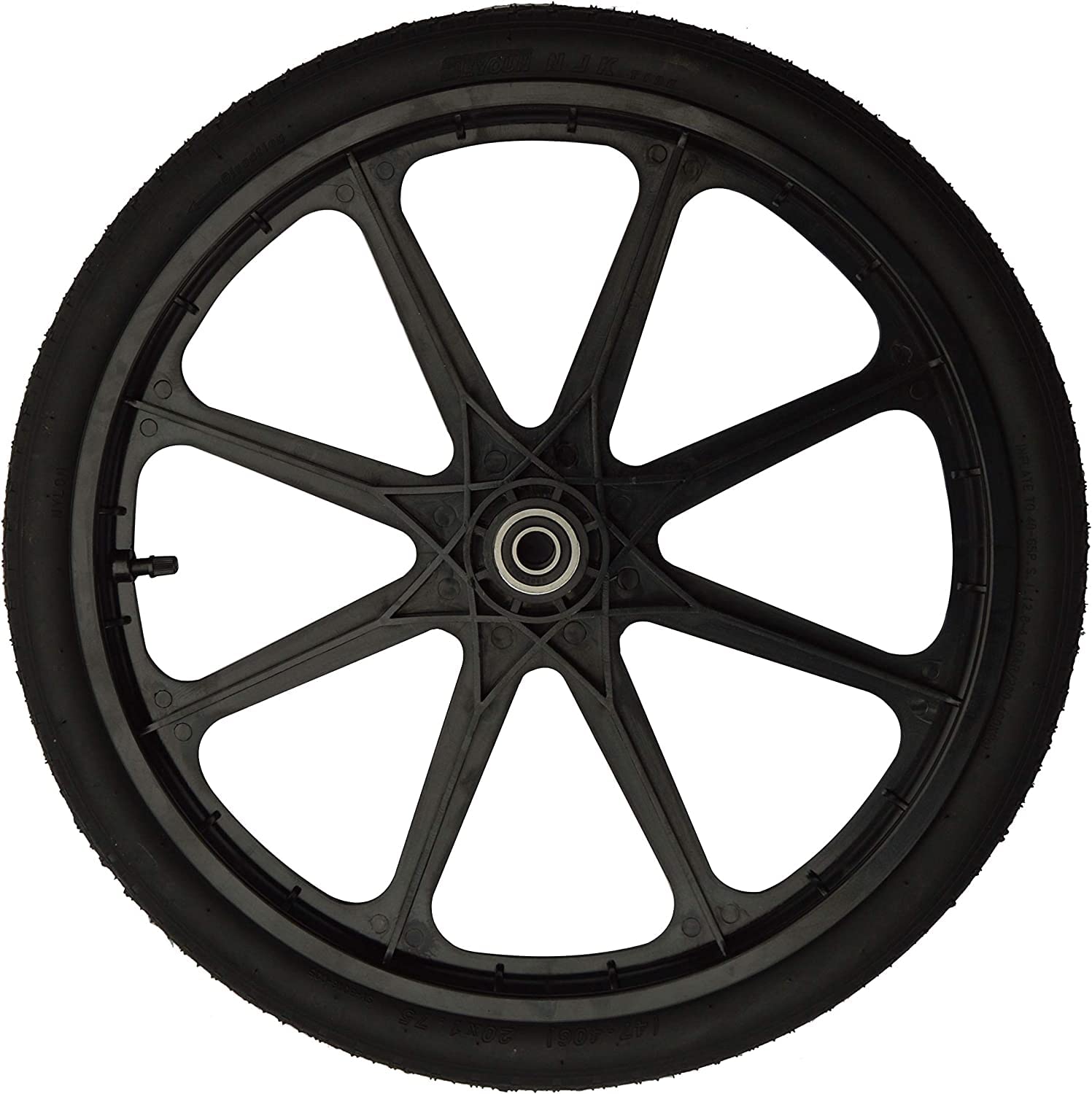 2 Pack Replacement Wheels for Rubbermaid Big Wheel Cart 5/8" Axle Bearings 20 Inch Diameter Pneumatic Air Filled Tire