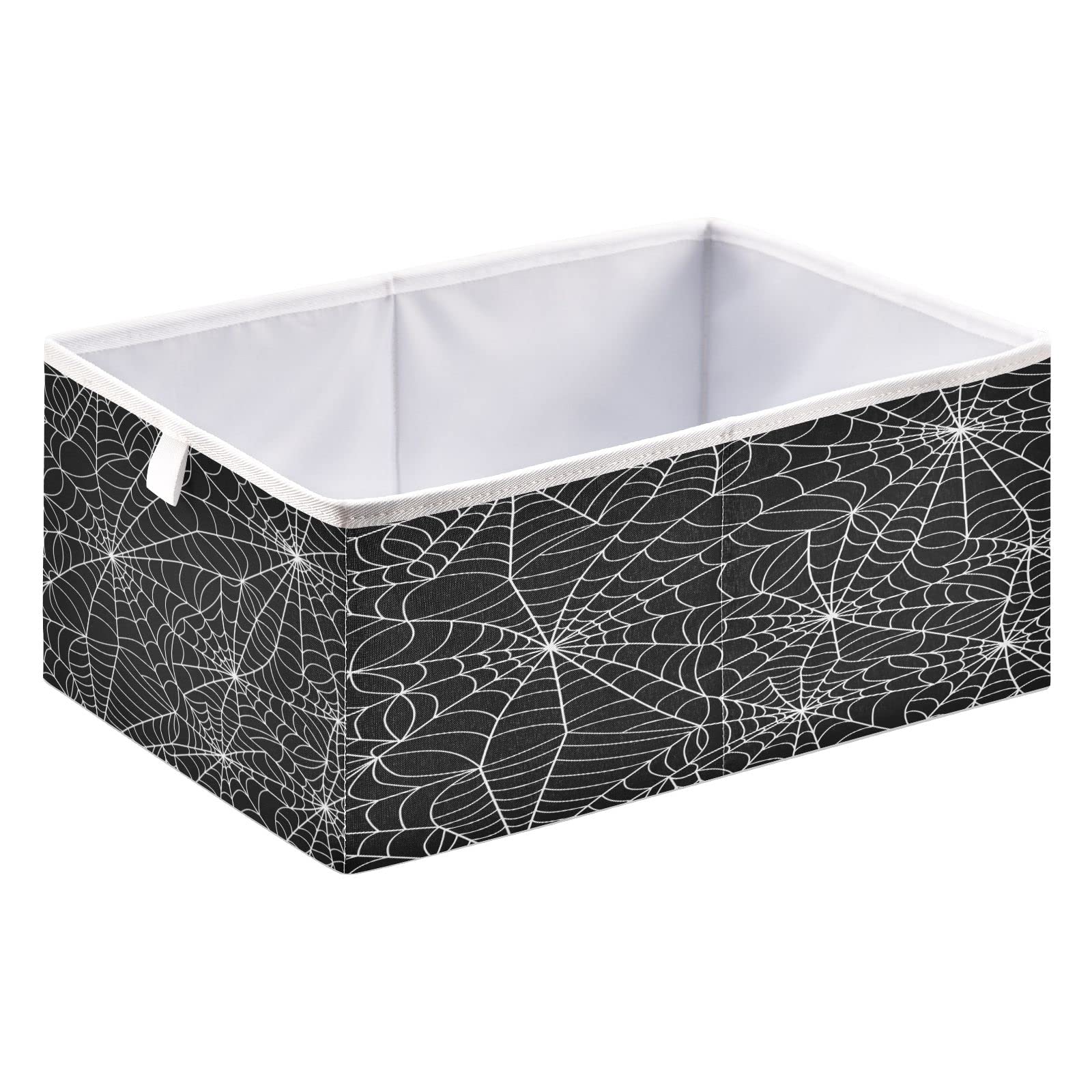 Bolaz Halloween Gray Spider Web Closet Organizers Storage Cubes Storage Bins Shelf Baskets Containers for Home Kids Room Toys Office,Rectangle
