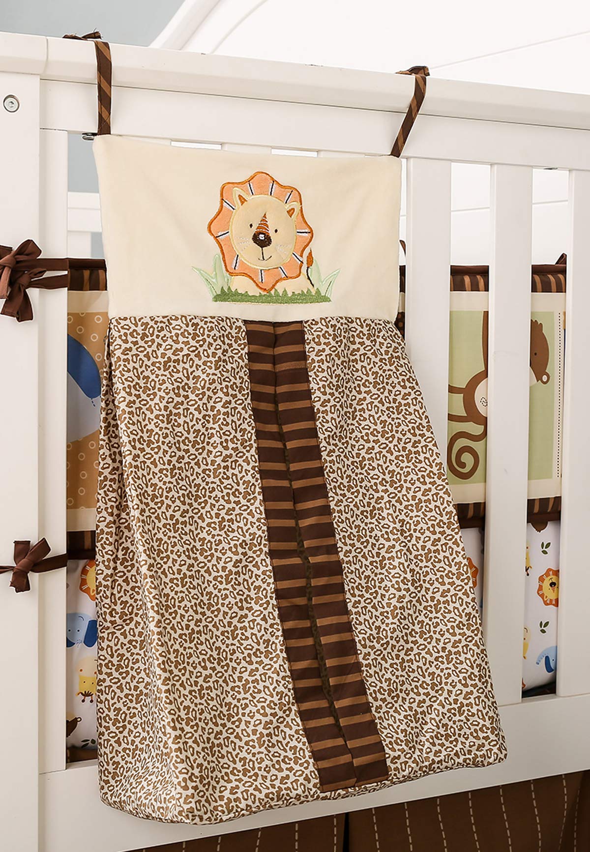 CribMATE African Lion Themed Diaper Organizer (Golden-Brown, Animal Print)