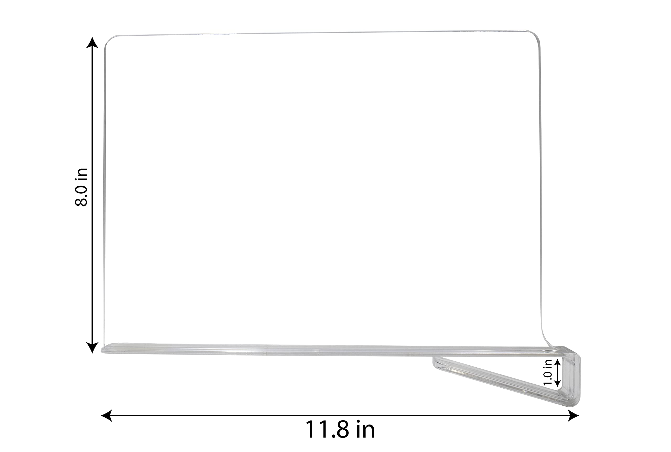 A & R 8 Pack Acrylic Shelf Dividers for Closet - Clear Shelf Organizer for Clothes - Adjustable Storage Separators in Bedroom and Office - Suitable for Wooden or Vertical Shelves