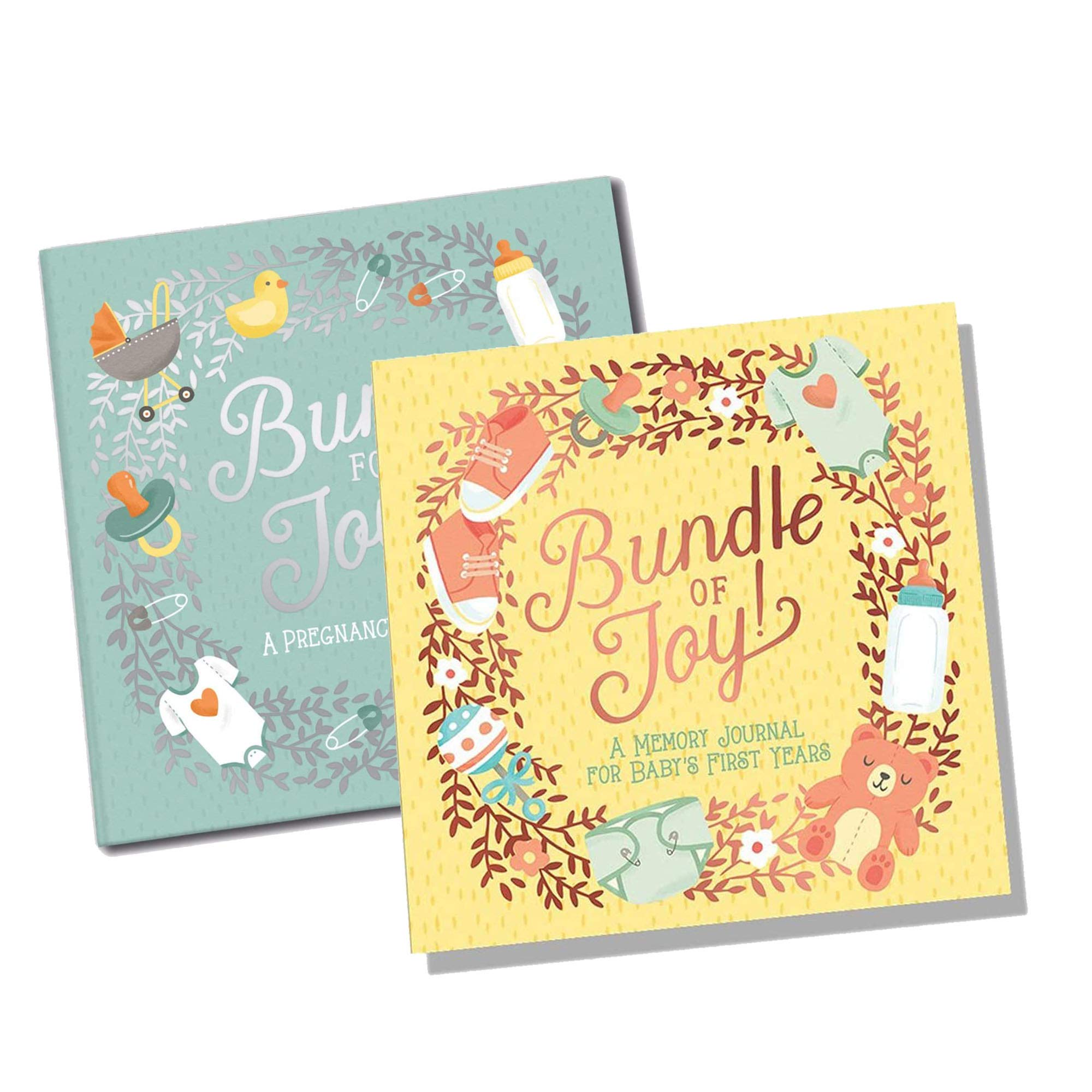 Studio Oh! Guided Pregnancy Journal Bump for Joy - 9" x 9" Bundled with Baby's First Years Guided Journal Bundle of Joy - 9" x 9"