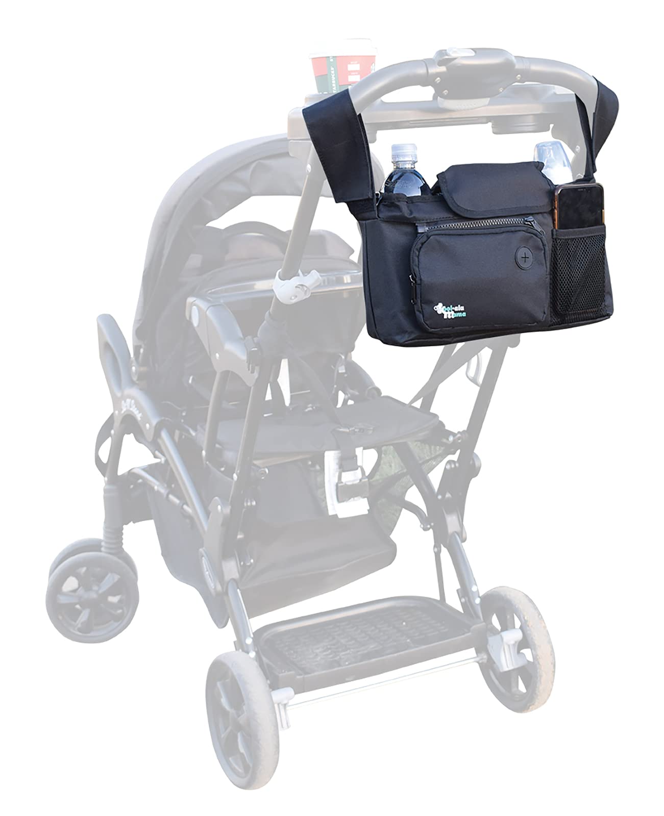 Kool-ala Mama, Universal Stroller Organizer with Insulated Cup Holders, Bonus Bag Hook & Diaper Changing Pad, Stroller Caddy, Detachable Wallet, Fits Bugaboo, Baby Jogger, Britax, Uppababy, Graco