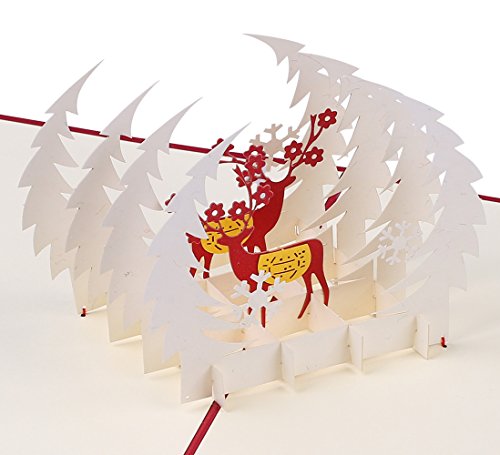 Bluboon 3D Greeting Christmas Cards Papercraft 7 Pack Holiday Birthday Pop Up Cards Gift