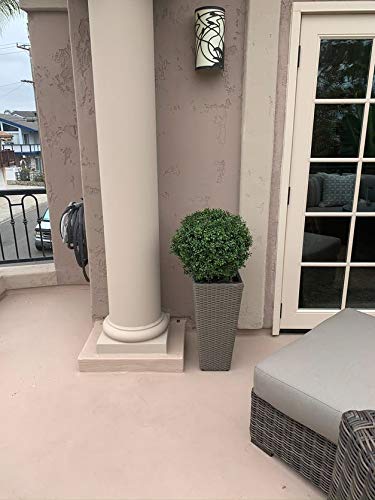 24''T 18''D Artificial Trees for Outdoors Set of 2 Potted Bushes Home Decor Artificial Topiariy Trees for Front Porch