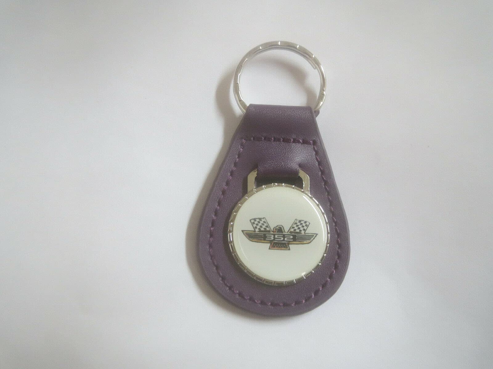 1962 1963 1964 GALAXIE 352 BIRD BLACK & GOLD LOGO LEATHER KEYCHAIN - PURPLE